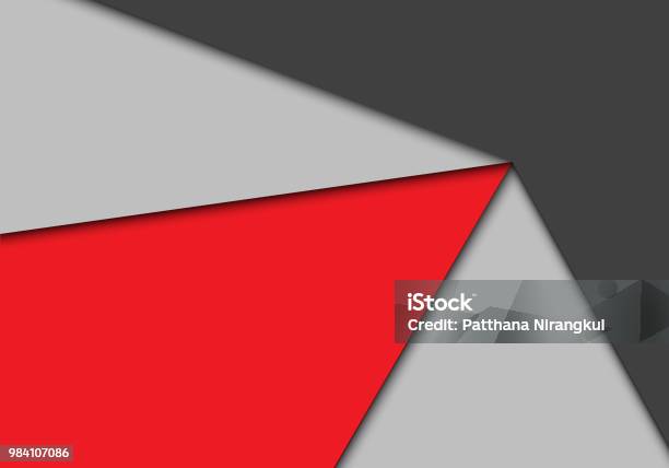 Abstrak Warna Merah Abuabu Segitiga Kosong Desain Modern Futuristik