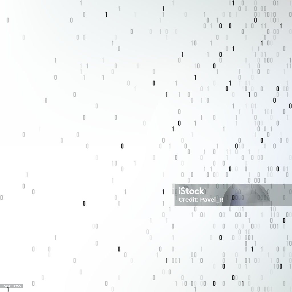 Binary Code Vector Background With Numbers One And Zero Artificial