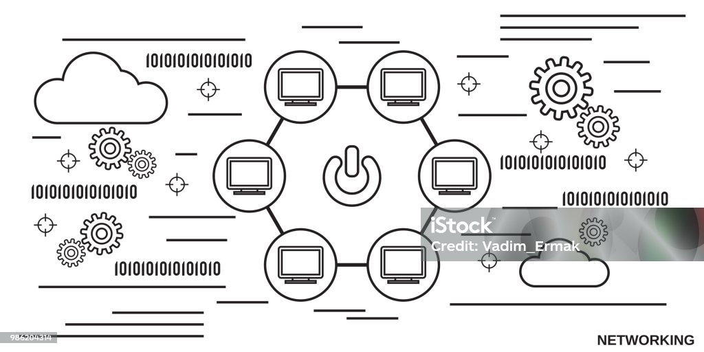 Computer Network Vector Concept Illustration Stock Illustration Download Image Now