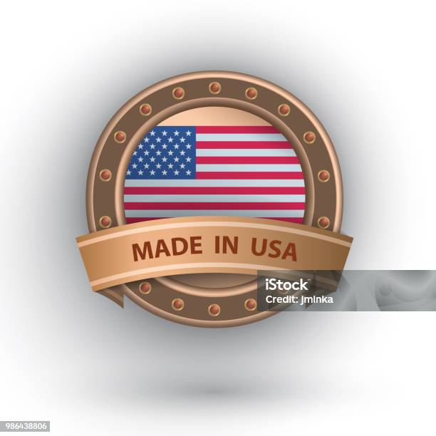 Made In Usa 배지 대갈못에 대한 스톡 벡터 아트 및 기타 이미지 대갈못 배지 원형 Istock