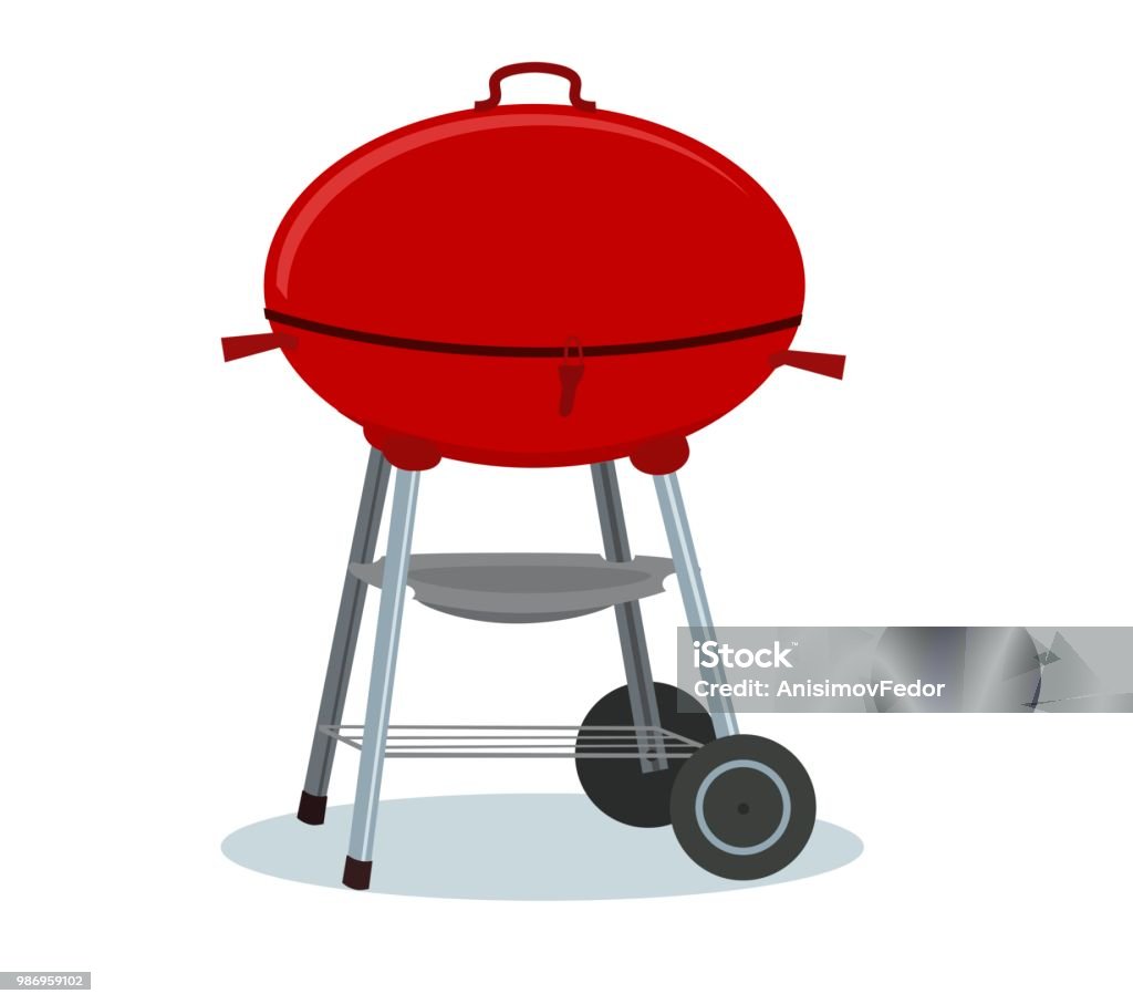 Panggangan Barbekyu Bulat Ikon Bbq Panggangan Listrik Perangkat Untuk