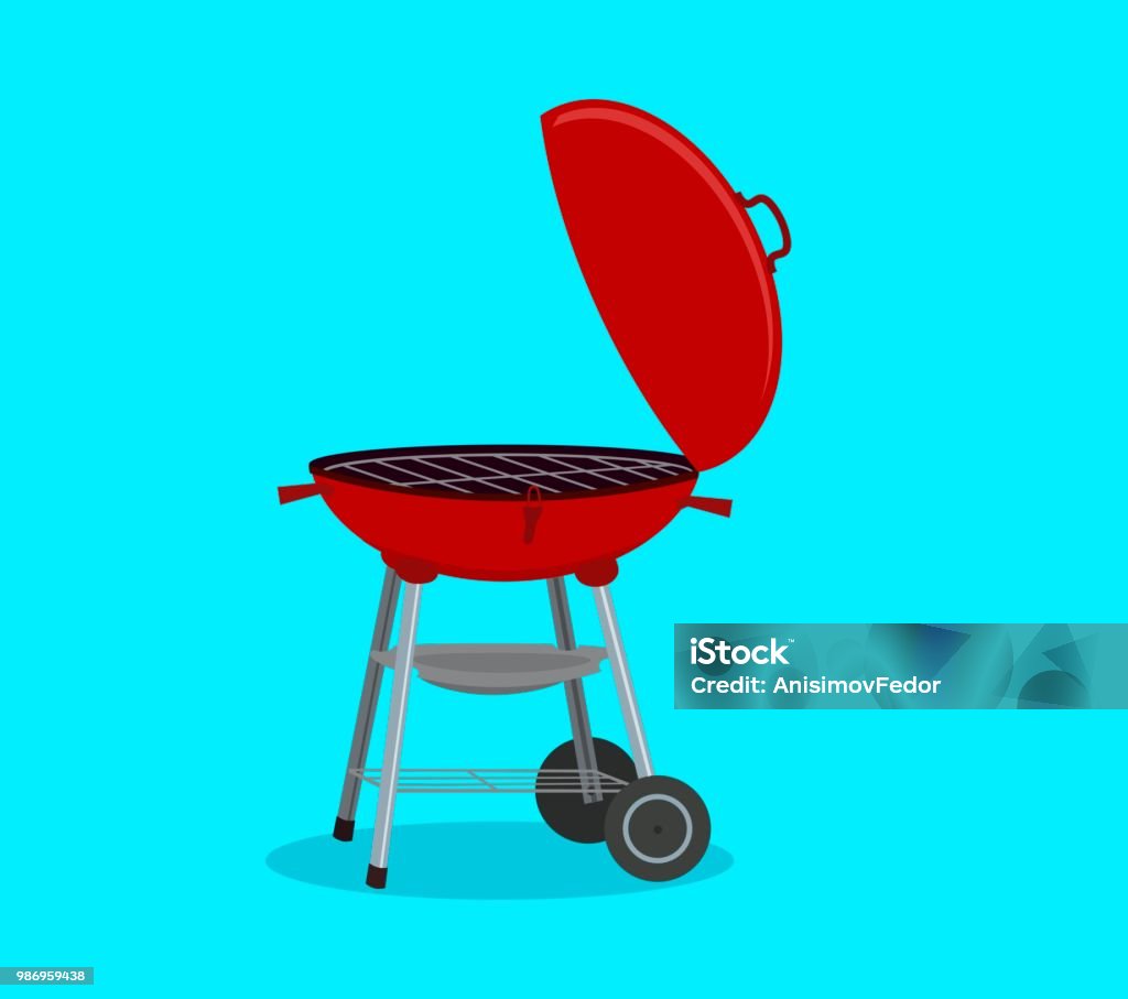 Panggangan Barbekyu Bulat Ikon Bbq Panggangan Listrik Perangkat Untuk