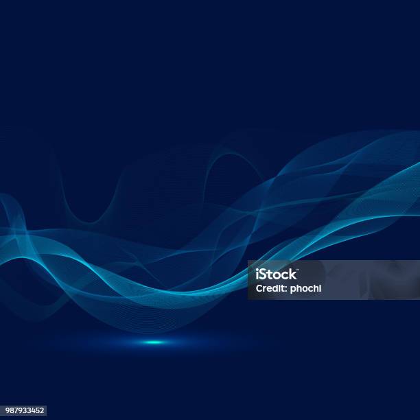 Teknologi Abstrak Pencahayaan Digital Futuristik Bersinar Biru Garis