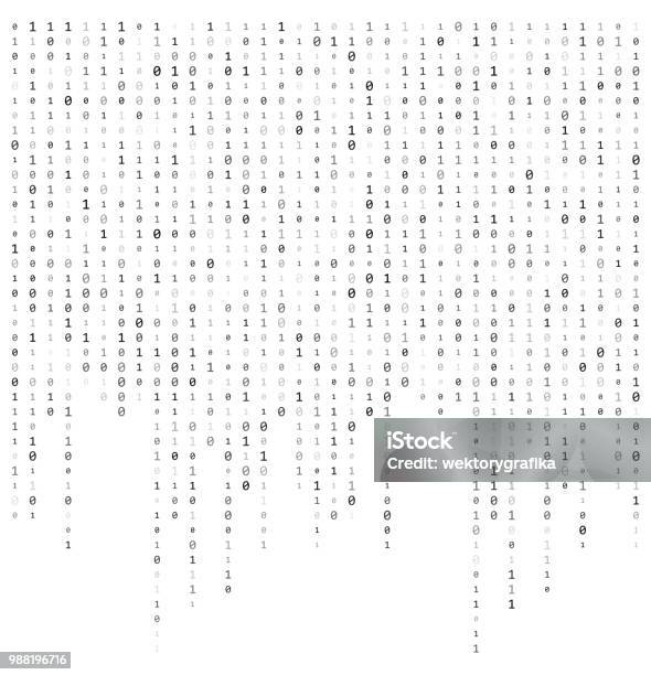 Binary Code Stream Background Data Vector Design Stock Illustration