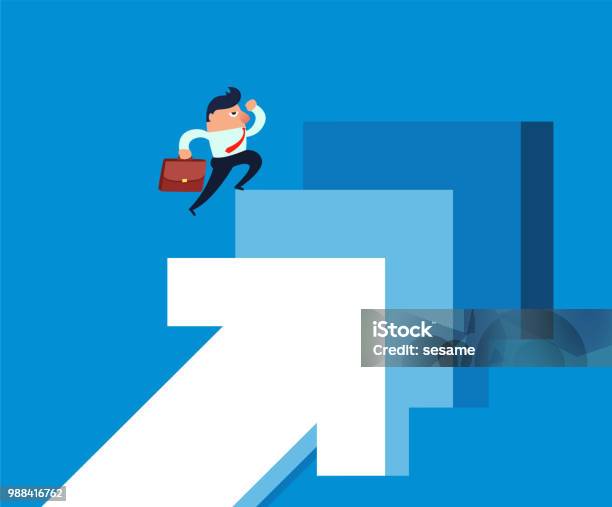 Pengusaha Yang Menjalankan Panah Atas Ilustrasi Stok Unduh Gambar