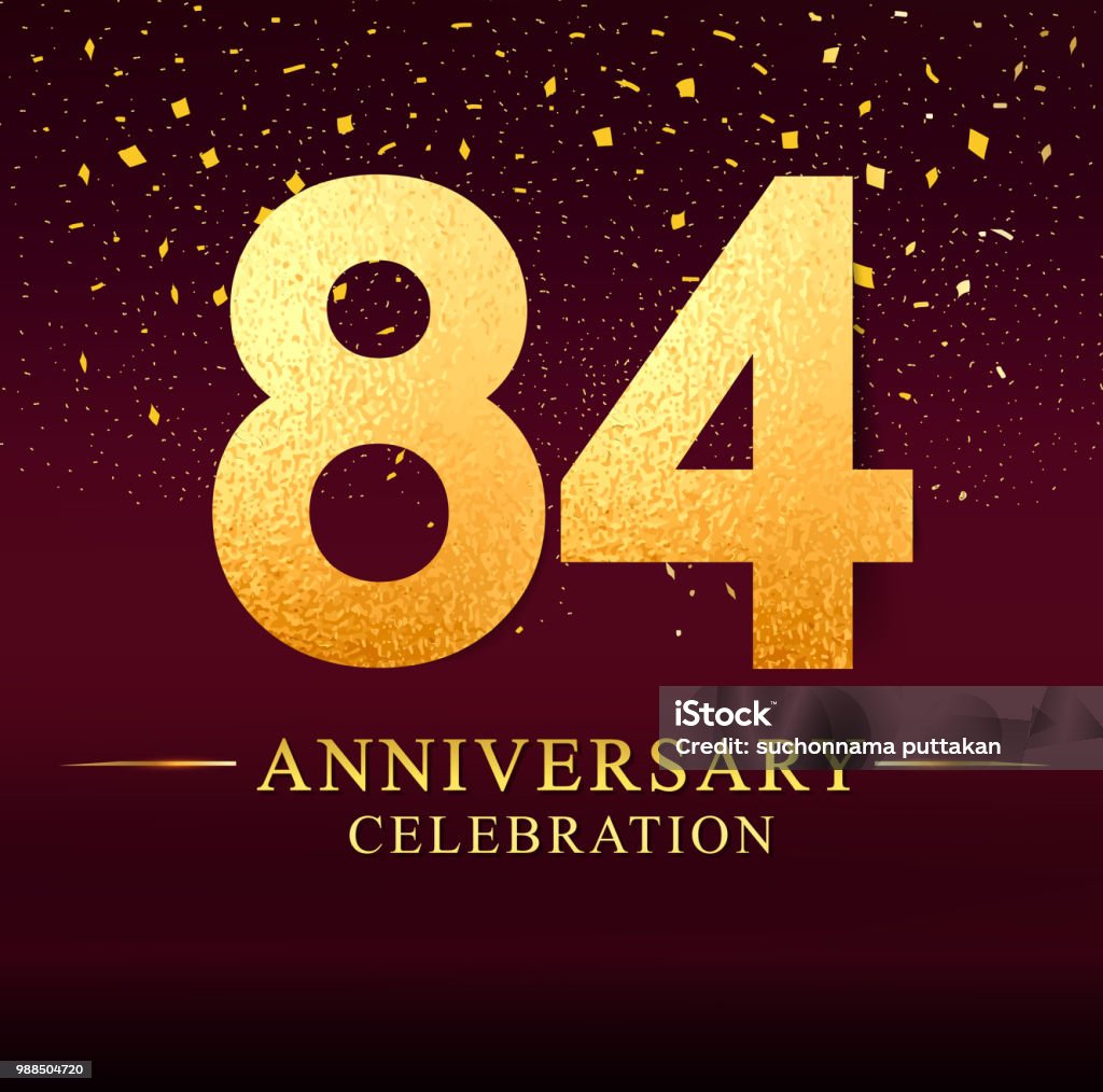 84 Jaar Verjaardag Viering Logo Verjaardagslogo Met Gouden Op Donker ... 84 Jaar Verjaardag Viering Logo Verjaardagslogo Met Gouden Op Donker ...