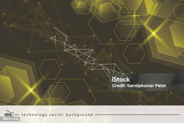 Abstract Cube Hexagon Shape Innovative Concept Background Stock
