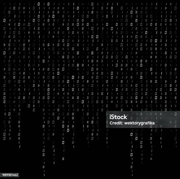 Binary Code Stream Background Data Vector Design Stock Illustration Download Image Now