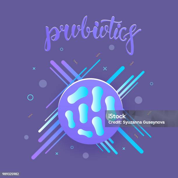Probiotics 박테리아 유기 체입니다 건강 한 영양입니다 벡터 일러스트입니다 건강관리와 의술에 대한 스톡 벡터 아트 및