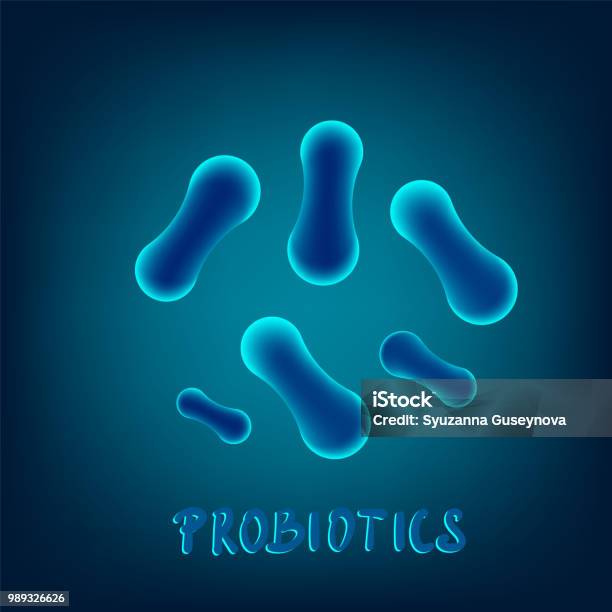 Probiotics 박테리아 유기 체입니다 건강 한 영양입니다 벡터 일러스트입니다 프로바이오틱에 대한 스톡 벡터 아트 및 기타