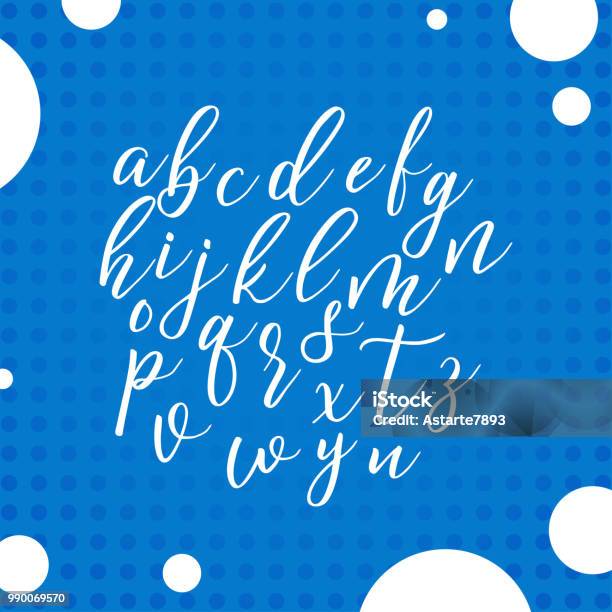 Font Kaligrafi Tulisan Tangan Alfabet Vektor Huruf Yang Digambar Tangan