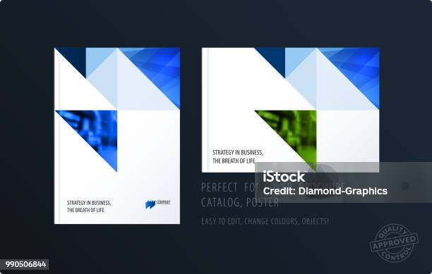 Templat Segitiga Desain Brosur Set Abstrak Modern Berwarnawarni Laporan