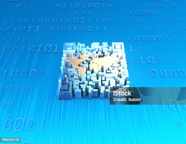Qr 코드 기술 무선 데이터 전송 세계 지도 Qr코드에 대한 스톡 사진 및 기타 이미지 Qr코드 개념 경제 Istock