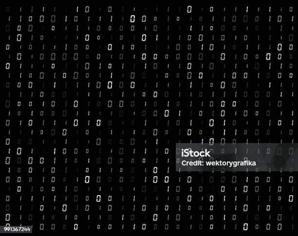 Binary Code Stream Background Data Vector Design Stock Illustration Download Image Now