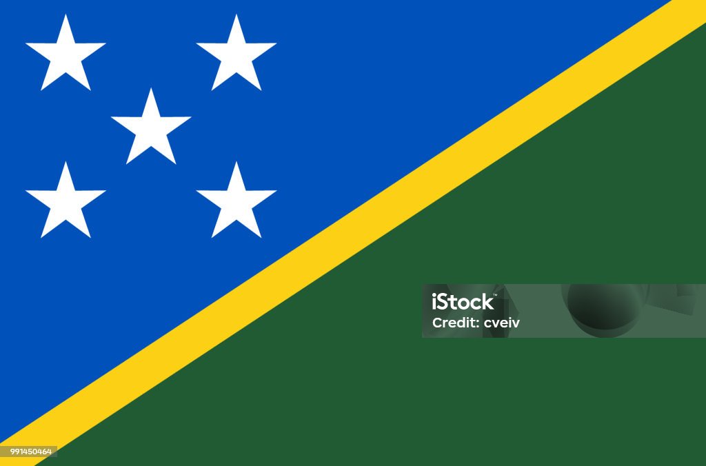 Ilustración De Bandera Nacional De Las Islas Salomón Bandera Oficial De