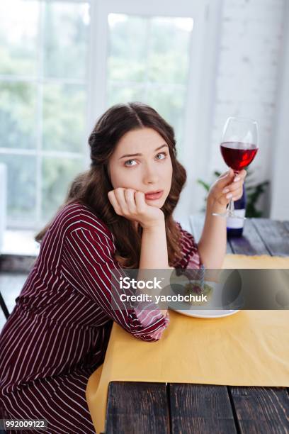 Greeneyed Woman Feeling Awful Being Alone On Her Birthday Stock Photo ... Greeneyed Woman Feeling Awful Being Alone On Her Birthday Stock Photo ...