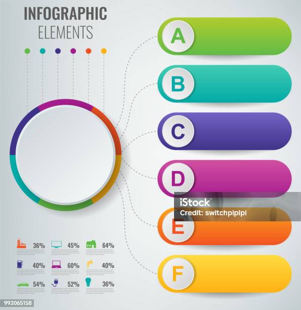 Infographie 3d Abstrait Modèle Avec 6 Options Concept De Présentation