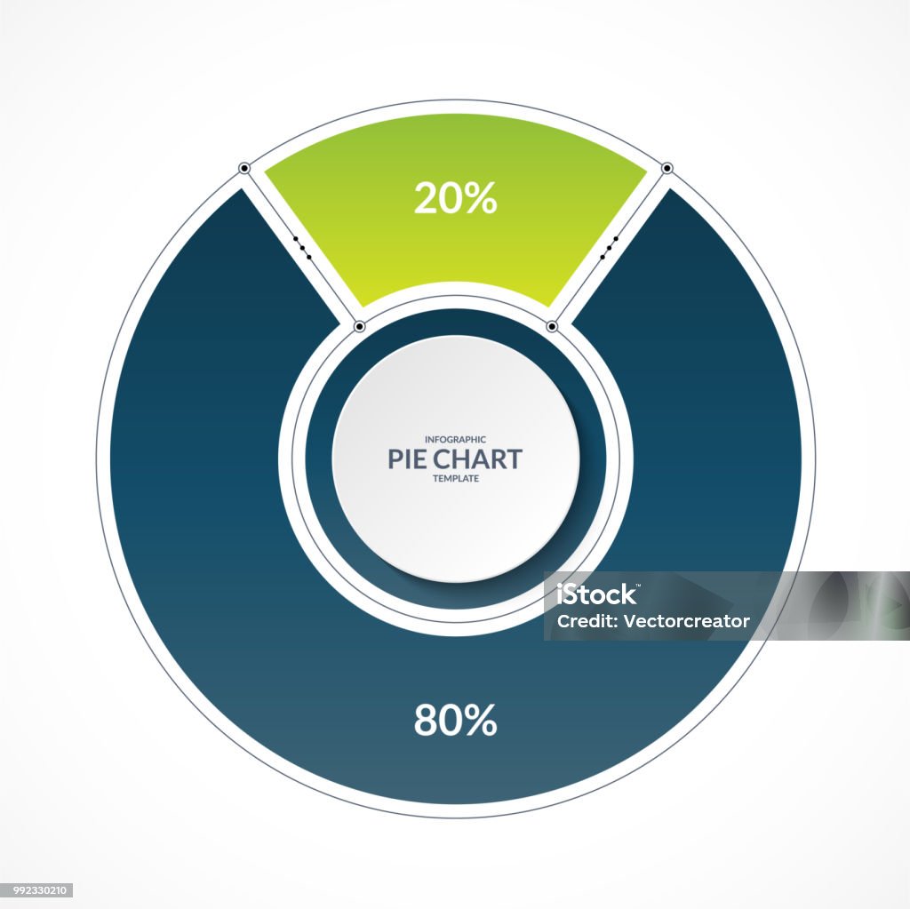 Infographic Pie Chart Circle In Thin Line Flat Style Share Of 20 And 80 ... Infographic Pie Chart Circle In Thin Line Flat Style Share Of 20 And 80 ...
