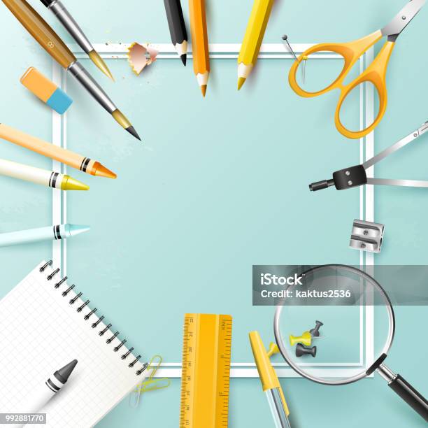 Back To School Design Template 개념에 대한 스톡 벡터 아트 및 기타 이미지 개념 공부 교육