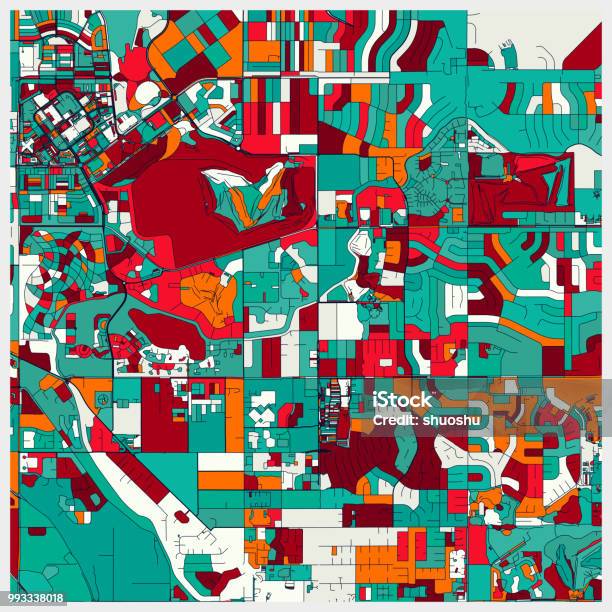 Ilustración De Mapa Colorido Abstracto Estilo Fondo Y Más Vectores