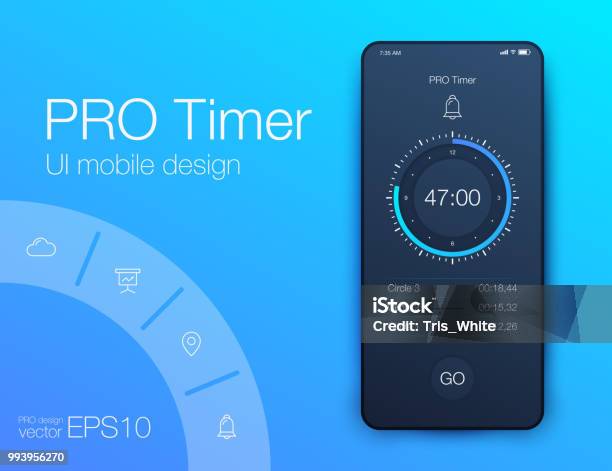 Timer Application Ui Design Concept Stock Illustration Download Image