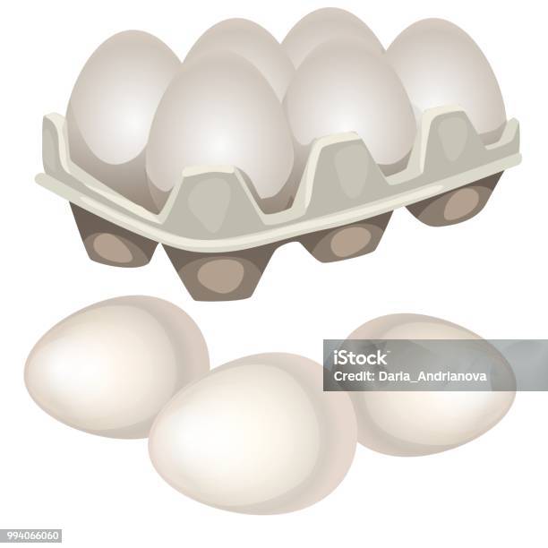 Telur Ayam Dalam Kotak Kardus Terisolasi Dengan Latar Belakang Putih