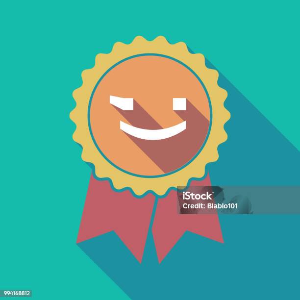 Lencana Bayangan Panjang Dengan Emotikon Wajah Teks Mengedipkan Mata ... Lencana Bayangan Panjang Dengan Emotikon Wajah Teks Mengedipkan Mata ...