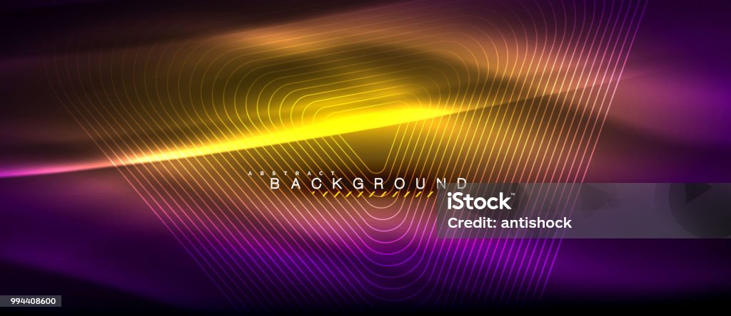 Garis Bercahaya Neon Konsep Cahaya Ruang Energi Ajaib Desain Wallpaper