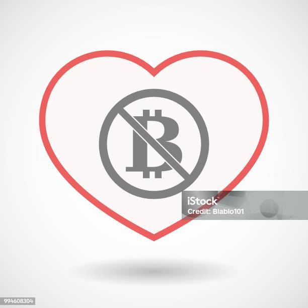 Bitcoin 로그인 하지 허용된 신호 절연된 라인 아트 하트 0명에 대한 스톡 벡터 아트 및 기타 이미지 0명 감정