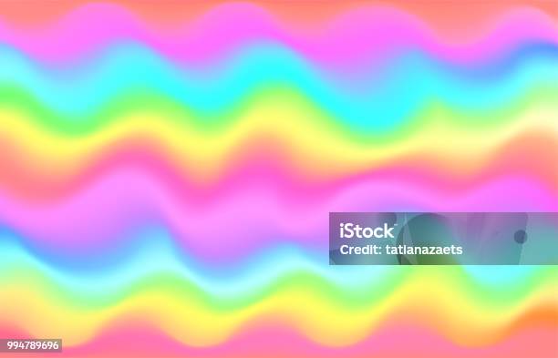 Unicorn Rainbow Wave Background Mermaid Galaxy Pattern Stock