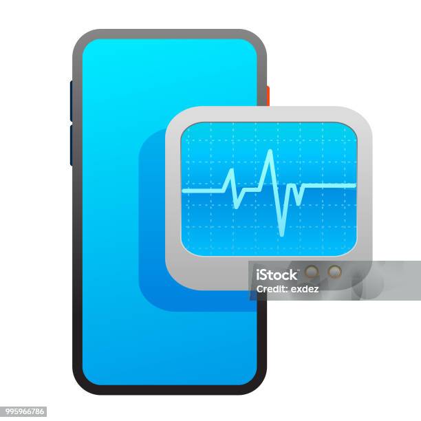 Ecg 스마트폰 아이콘 디자인 개념에 대한 스톡 벡터 아트 및 기타 이미지 개념 개념과 주제 건강 진단 Istock