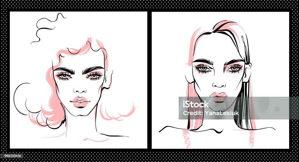 Fashion Illustration Vector Girls Set Stock Illustration Download