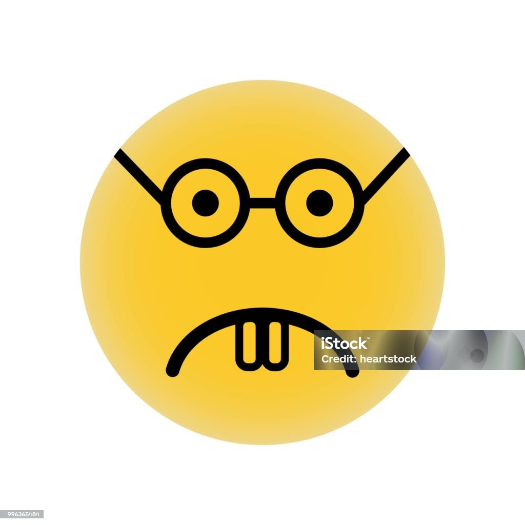 Nerd Emoticon Square Face Icon Vector Icon Simple Element Illustration Nerd Emoticon Square Face