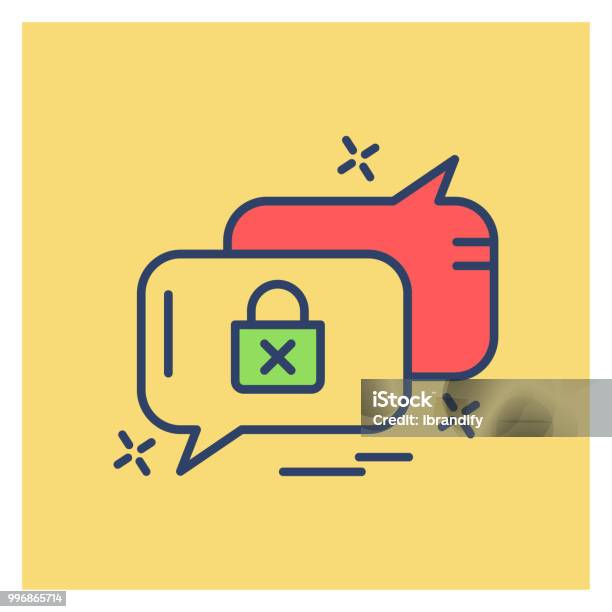 Ikon Berwarna Keamanan Cyber Dengan Latar Belakang Kuning Ilustrasi