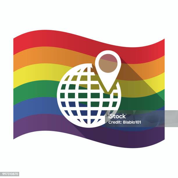 Bendera Kebanggaan Gay Terisolasi Dengan Dunia Dunia Ilustrasi Stok