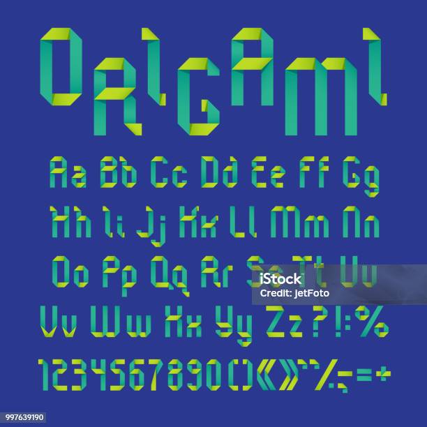 3d 종이 접기 알파벳 Sans Serif 편지 벡터 컴퓨터 글자에 대한 스톡 벡터 아트 및 기타 이미지 컴퓨터 글자 리본