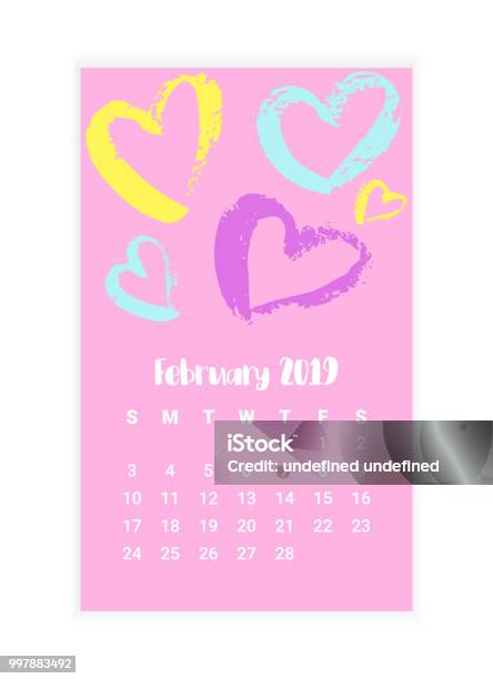 Kalender Yang Digambar Tangan 2019 Desain Konsep Bulan Februari ... Kalender Yang Digambar Tangan 2019 Desain Konsep Bulan Februari ...