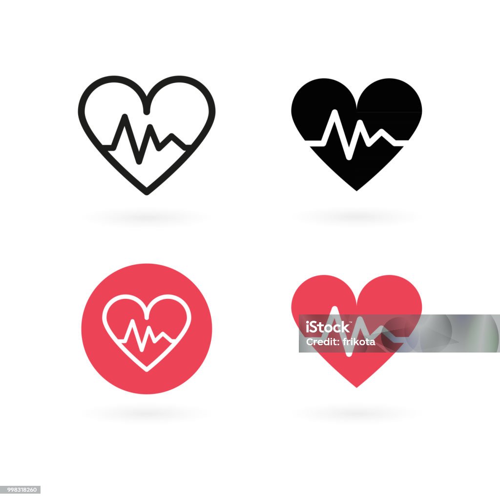 Ilustración De Conjunto De Iconos De Latidos Del Corazón