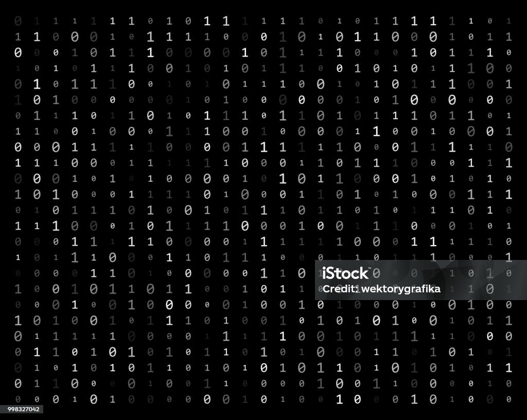 Binary Code Stream Background Data Vector Design Stock Illustration