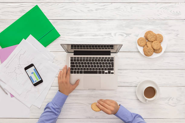 Free Stock Photo of Laptop and cookies on a modern workspace | Download ...