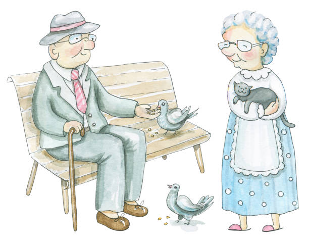 Old Woman Feeding Birds Illustrations, Royalty-Free Vector Graphics ... Old Woman Feeding Birds Illustrations, Royalty-Free Vector Graphics ...