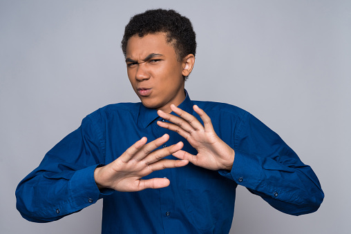 Annoyed African American Teenager Is Disgusted Stock Photo - Download ... Annoyed African American Teenager Is Disgusted Stock Photo - Download ...