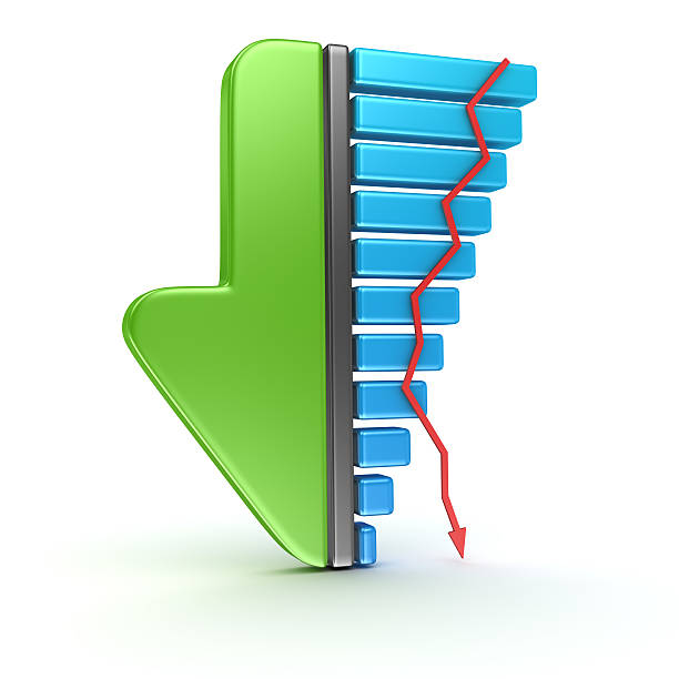 Red Decreasing Bar Graph With Arrow Stock Photos, Pictures & Royalty ... Red Decreasing Bar Graph With Arrow Stock Photos, Pictures & Royalty ...
