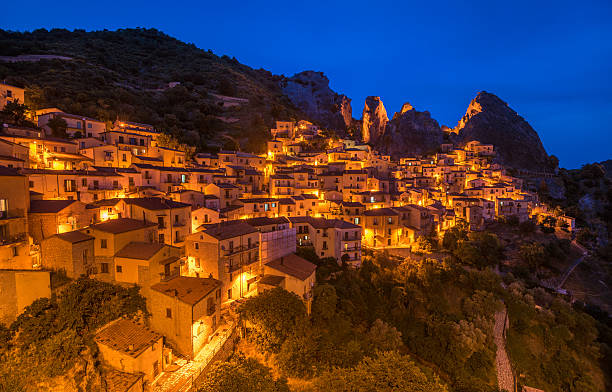 Castelmezzano At Night Basilicata Italy Stock Photos, Pictures ... Castelmezzano At Night Basilicata Italy Stock Photos, Pictures ...