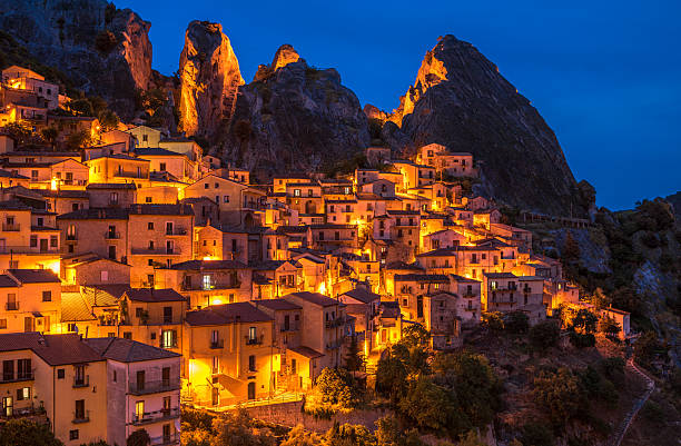 Castelmezzano At Night Basilicata Italy Stock Photos, Pictures ... Castelmezzano At Night Basilicata Italy Stock Photos, Pictures ...