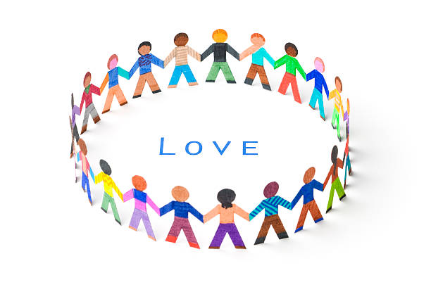Colorful Paper People Standing In A Circle Holding Hands Stock Photos ... Colorful Paper People Standing In A Circle Holding Hands Stock Photos ...