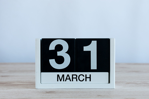 March 31st Day 31 Of Month Everyday Calendar On Wooden Table Background ... March 31st Day 31 Of Month Everyday Calendar On Wooden Table Background ...