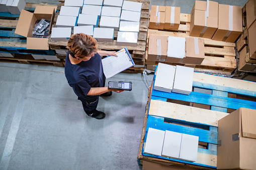 Warehouse Worker Checking Inventory Stock Photo - Download Image Now ... Warehouse Worker Checking Inventory Stock Photo - Download Image Now ...