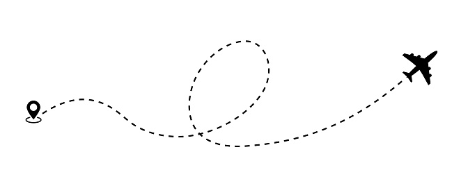 Airplane Dotted Route Line The Way Airplane Flying With A Dashed Line ... Airplane Dotted Route Line The Way Airplane Flying With A Dashed Line ...