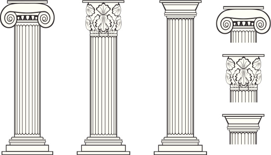 Greek Columns Styles: Toscan Doric Ionic And Corinthian Vector Download Greek Columns Styles: Toscan Doric Ionic And Corinthian Vector Download